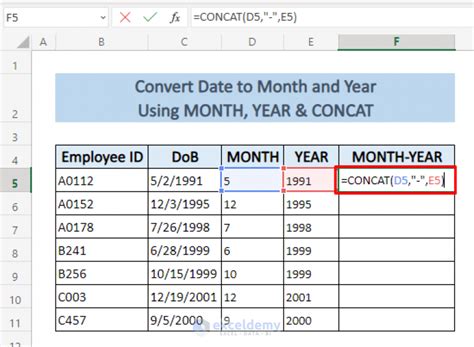 how to convert date to month and year in excel 4 ways exceldemy