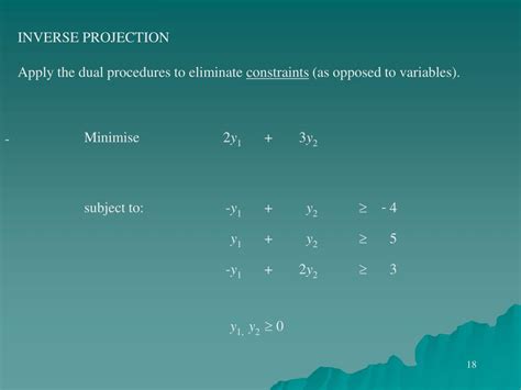 Ppt Projection And Inverse Projection As A Method Of Reformulating