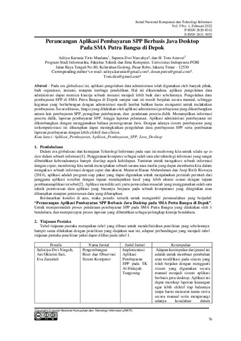 Pdf Perancangan Aplikasi Pembayaran Spp Berbasis Java Desktop Pada