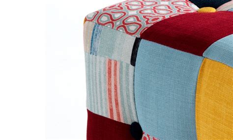 Jusquà 50 Pouf Carré Kaleidos Patchwork Groupon