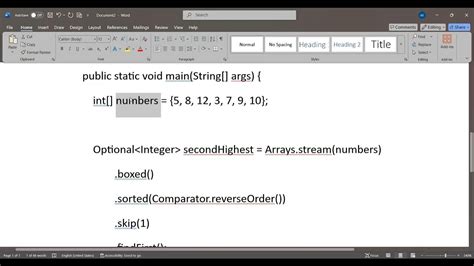 Find The Second Highest Number In An Array Using Java 8 Streams Youtube