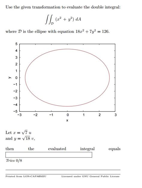 solved use the given transformation to evaluate the double