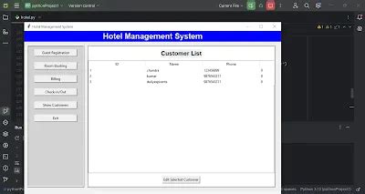 Hotel Management System In Python Tkinter GUI SQLite