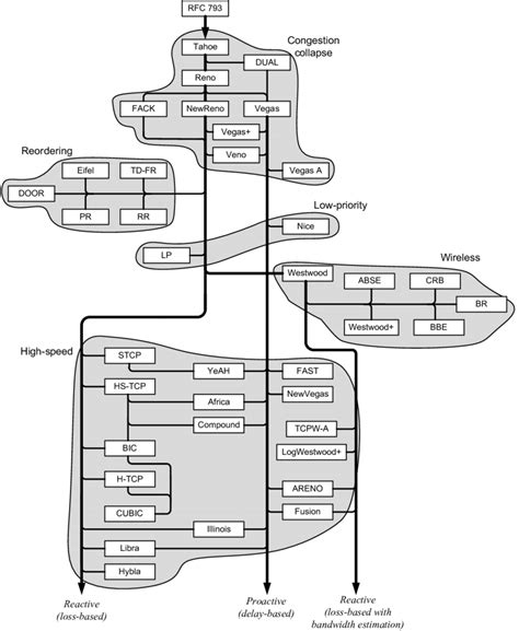 Evolutionary Graph Of Variants Of Tcp Congestion Control Download Scientific Diagram
