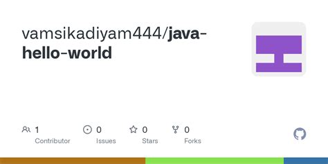 Java Hello Worldmy First Pipeline At Main · Vamsikadiyam444java Hello