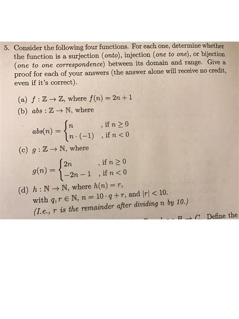 Solved Consider The Following Four Functions For Each One Chegg