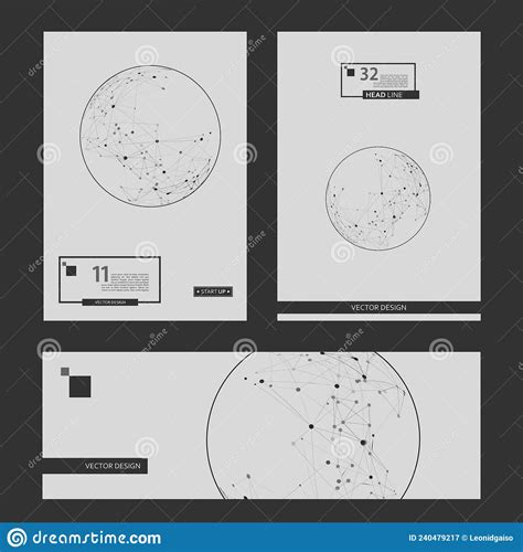 Illustration Lines Network Technology Tech Vector Sphere Connection Lines With Dots Stock