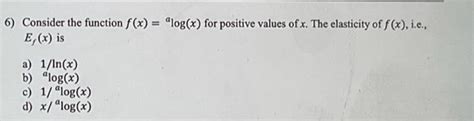 Solved Consider The Function F X Alog X For Positive Chegg Com