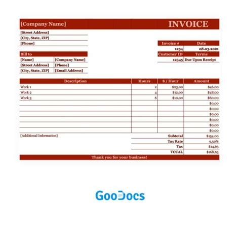 Google Drive Invoice Template Midi Box Com