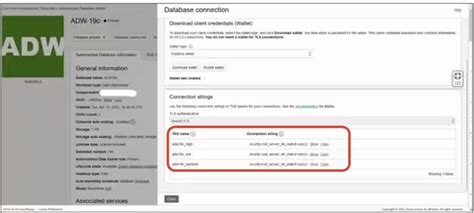 selecting an oracle autonomous data warehouse database service name