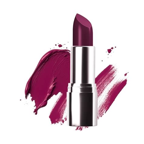 Premium Ai Image Purple Lipstick And Sample Texture Isolated On White