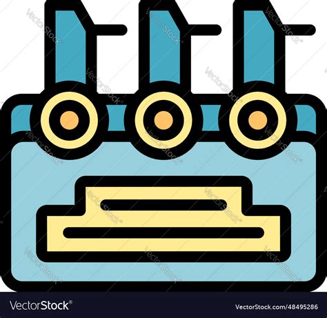 Digital Plotter Icon Flat Royalty Free Vector Image
