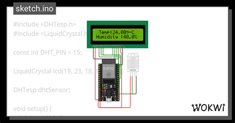 อุณภูมิlcd Wokwi Esp32 Stm32 Arduino Simulator