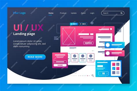 premium vector gradient uiux landing page template