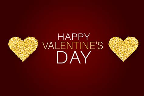 발렌타인 데이 배너 배경입니다 황금 반짝이 마음과 사랑 벽지 디자인 개념 광고 판매 제공 프로모션 벡터 그림입니다 14에 대한 스톡 벡터 아트 및 기타 이미지 Istock