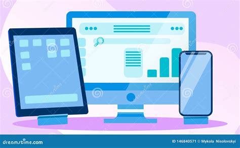 Cross Platform Development Vector Illustration Stock Vector Illustration Of Drawing Mobile