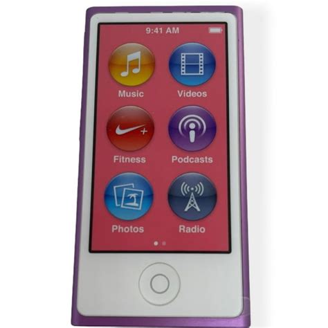 Pre Owned Apple Ipod Nano 7th Gen 16gb Purple Mp3 Player 1 Year Cps Warranty Included