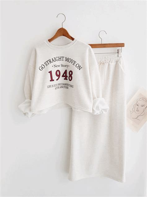 리케마켓 세트가격👍 포근한 기모 크롭티셔츠 긴팔티셔츠 밴딩 롱스커트 뒤트임 롱치마 기모스커트 투피스세트 겨울세트 꾸안꾸 데일리 치마세트