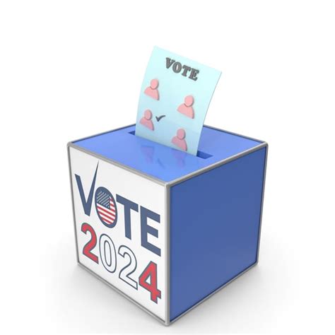 Vote Square Tick 2024 Box 3d Incl Button And Flag Envato