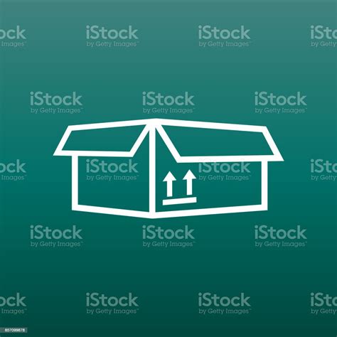 열기 상자 아이콘입니다 녹색 배경에 배송 팩 평면 벡터 일러스트입니다 기업 재무와 산업에 대한 스톡 벡터 아트 및 기타 이미지