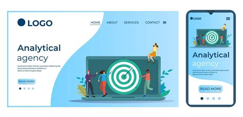 Analytical Agency Template For The User Interface Of The Websites Home Page Landing Page