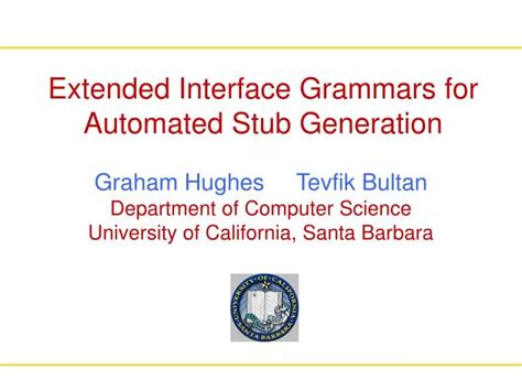 Ppt Extended Interface Grammars For Automated Stub Generation