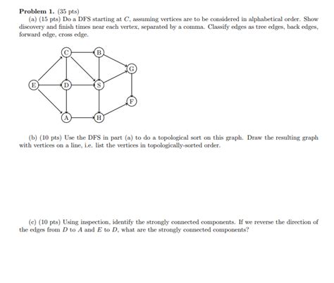 Solved Problem 1 35 Pts A 15 Pts Do A Dfs Starting At