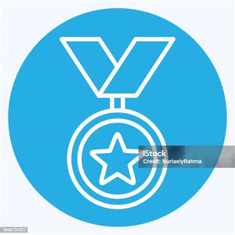 아이콘 메달 수상 기호와 관련이 있습니다 파란 눈 스타일 심플한 디자인 편집 가능 간단한 그림 Championship에 대한 스톡 벡터 아트 및 기타 이미지 Istock