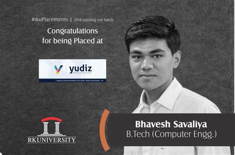 Rk University On Linkedin Congratulations Bhavesh Savaliya For Being