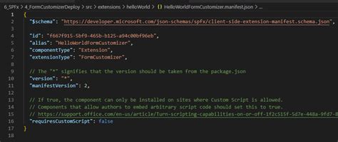 Spfx V1161 Form Customizer Extension Error The Manifest For The