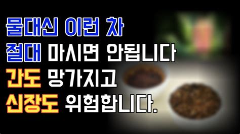 물대신 이런차를 물처럼 마시면 안돼요 매일 물처럼 마시면 간도 신장도 모두 나빠집니다 물대신 마시는차 물대신 마시면 안되는 차 Youtube