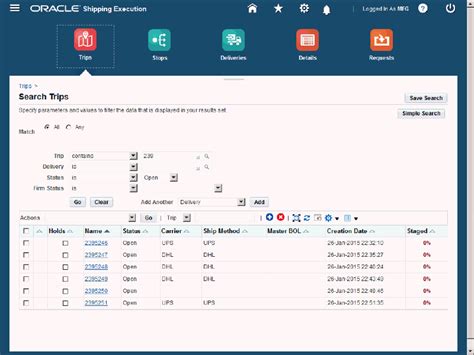 Oracle Shipping Execution Users Guide