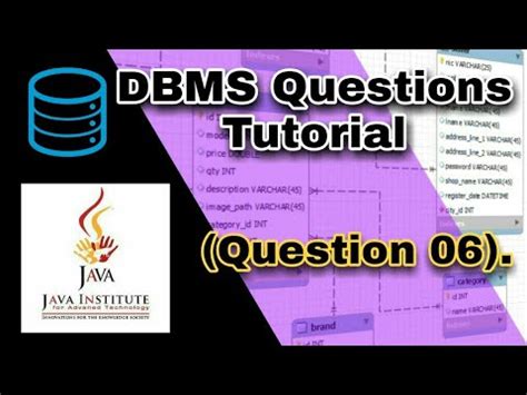 DBMS Question Session Task 6 1st Year Semester 01 Java Institute