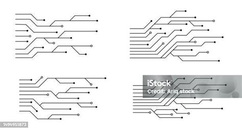 인쇄 회로 기판 세트입니다 추상적인 미래형 회로 기판 하이테크 디지털 회로 기판 미래 지향적인 기술 디자인 요소 벡터 그림 0명에 대한 스톡 벡터 아트 및 기타 이미지