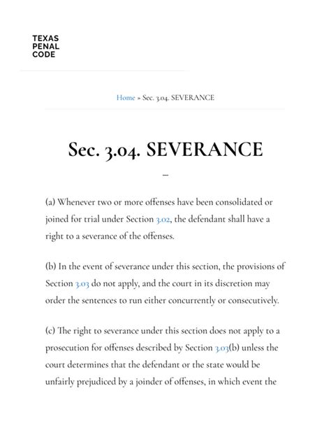 Sec 304 Severance Texas Penal Code Pdf Sec 304 Severance Texas Penal Code Pdf