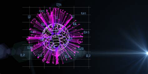 흐린 선이있는 어두운 배경의 추상구형 알고리즘 양자 컴퓨터 기술 개념 및 렌즈 효과 인공 지능을 학습 양자 폭발 빅 데이터 개념에 대한 스톡 벡터 아트 및 기타 이미지