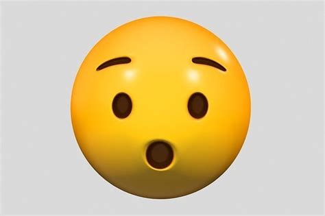 Emoji Hushed Face 3d Model Cgtrader