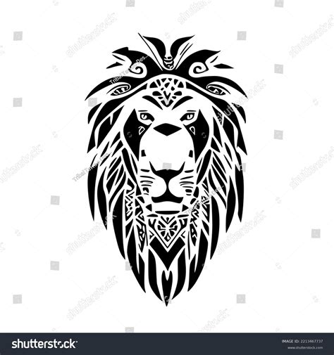 Lion Aztec Tribal Tattoo Design Vector Stock Vector Royalty Free