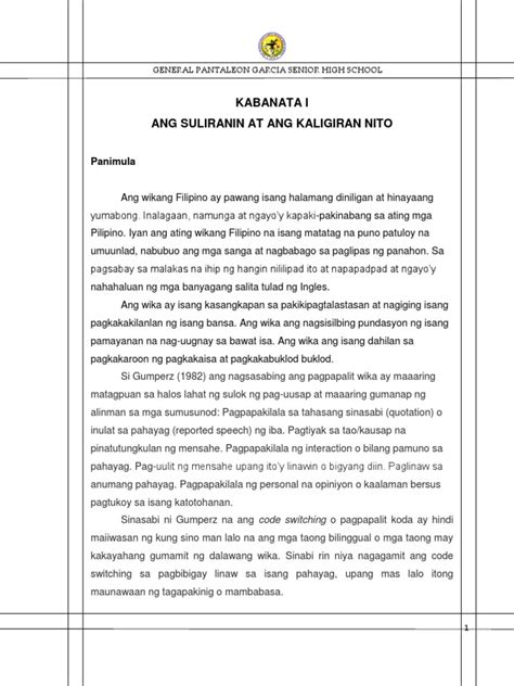 Epekto Ng Code Switching Sa Kakayahan Ng Mga Mag Aaral Sa Komunikasyon Pdf