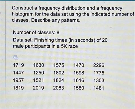Solved Construct A Frequency Distribution And A Frequency Chegg Com