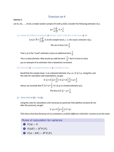 Exercise 6 Pdf Estimator Bias Of An Estimator