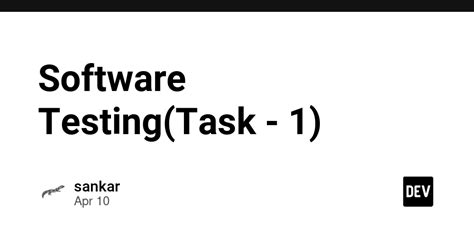 Software Testingtask 1 Dev Community