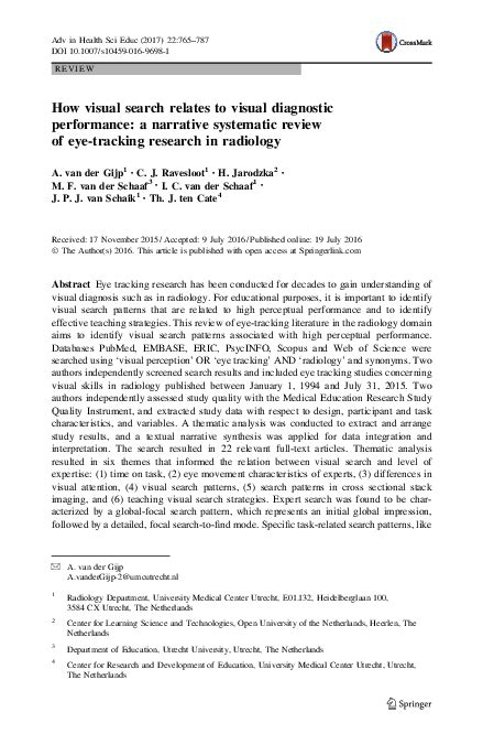 Pdf How Visual Search Relates To Visual Diagnostic Performance A