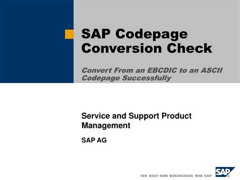 Ppt Sap Codepage Conversion Check Convert From An Ebcdic To An Ascii