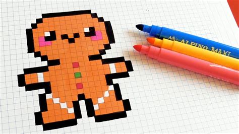 Handmade Pixel Art How To Draw Kawaii Gingerbread Man Pixelart Dibujos En Cuadricula