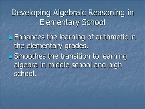 Ppt Learning Arithmetic As A Foundation For Learning Algebra