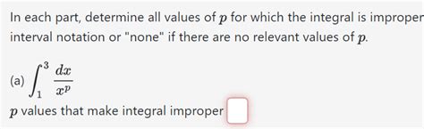 Solved In Each Part Determine All Values Of P ﻿for Which