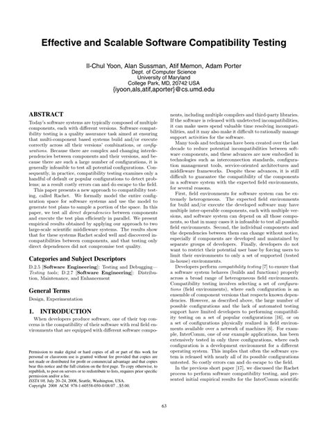 PDF Effective And Scalable Software Compatibility Testing