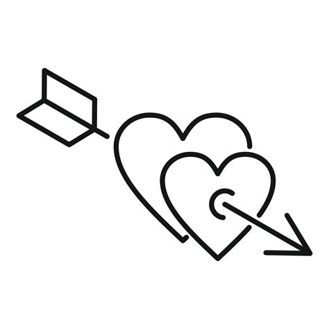 Love Heart Arrow Icon Outline Style 14619386 Vector Art At Vecteezy
