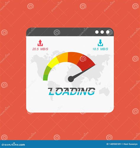 Website Speed Loading Time Web Browser With Speedometer Test Showing Fast Good Page Loading